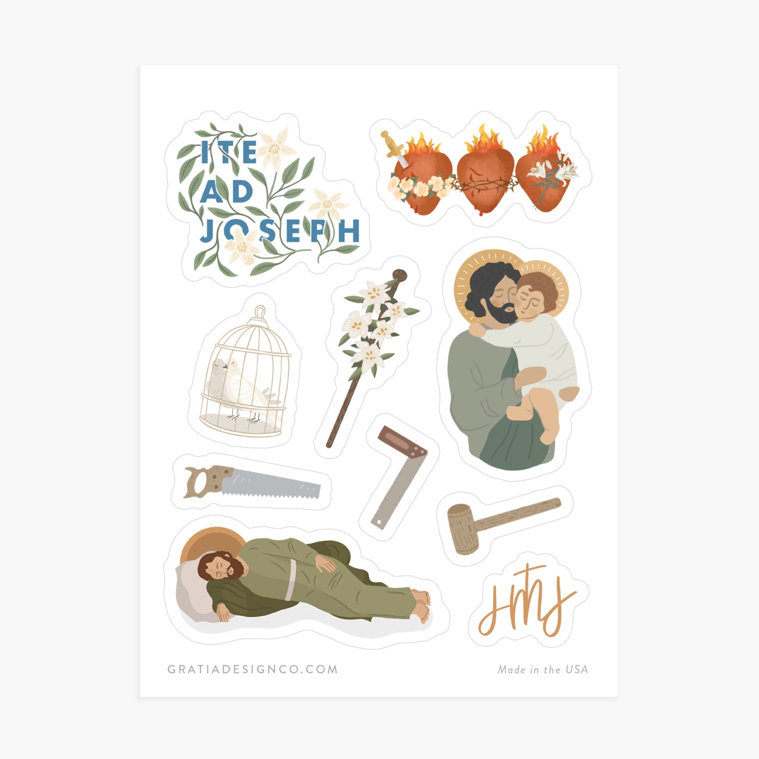 St. Joseph Sticker Sheet – Gratia Design Co.